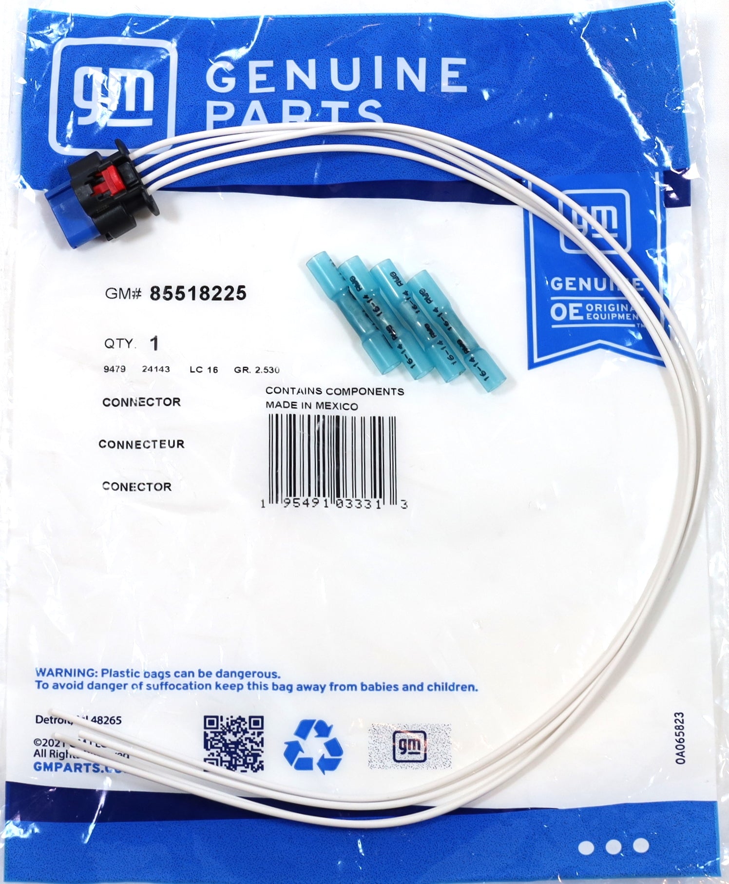 Genuine GM Fuel Rail Pressure Sensor & Connector Repair Kit for 2017-2 ...