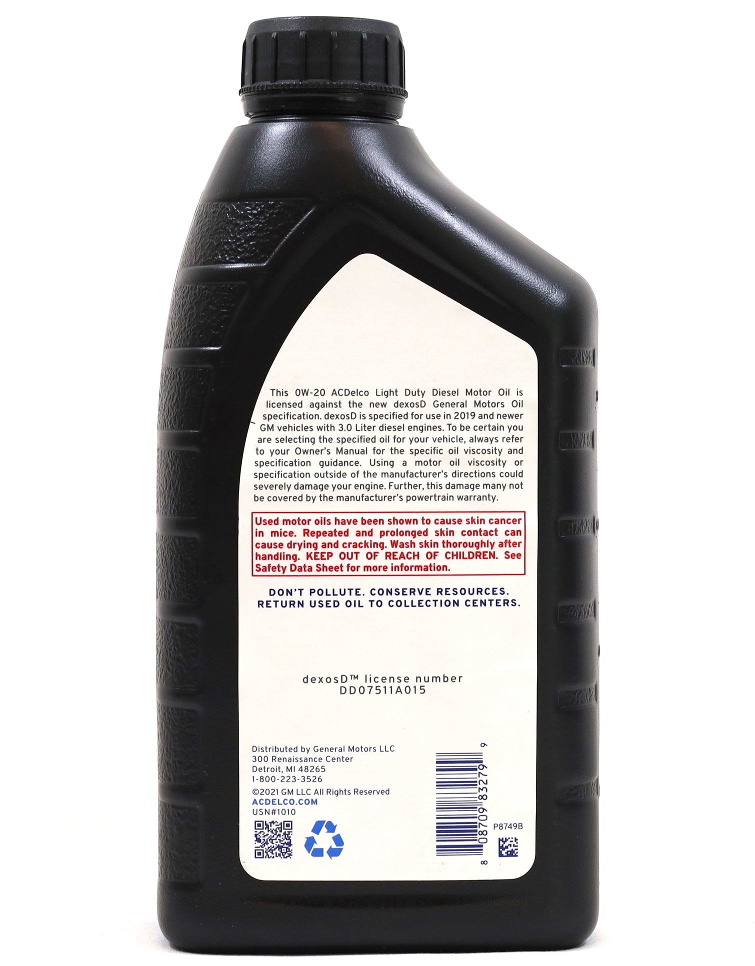 6 Quarts ACDelco DexosD 0W-20 Diesel Oil for 3.0L LM2 & LZ0 Duramax ...