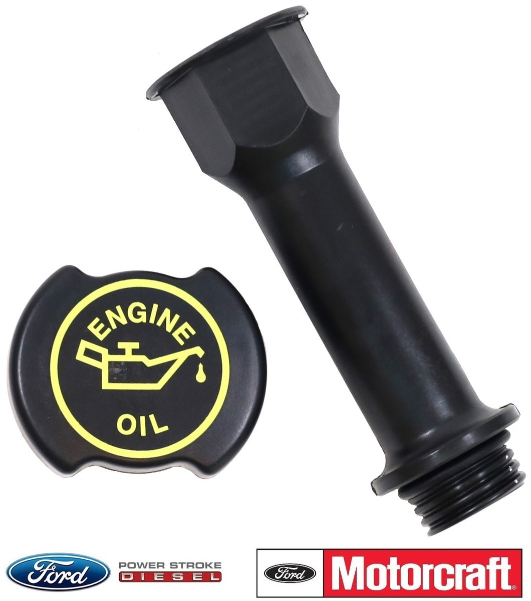 OEM Ford Motorcraft Oil Fill Neck & Cap 94–03 F250 F350 7.3L Powerstro ...