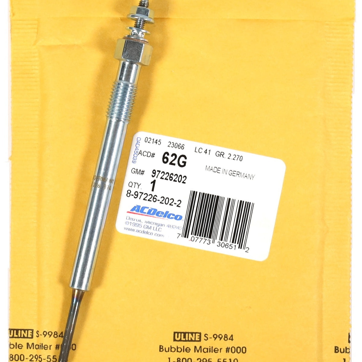 Genuine OEM GM 62G / 97226202 Diesel Glow Plug 01-04 Chevy GMC LB7 Dur ...