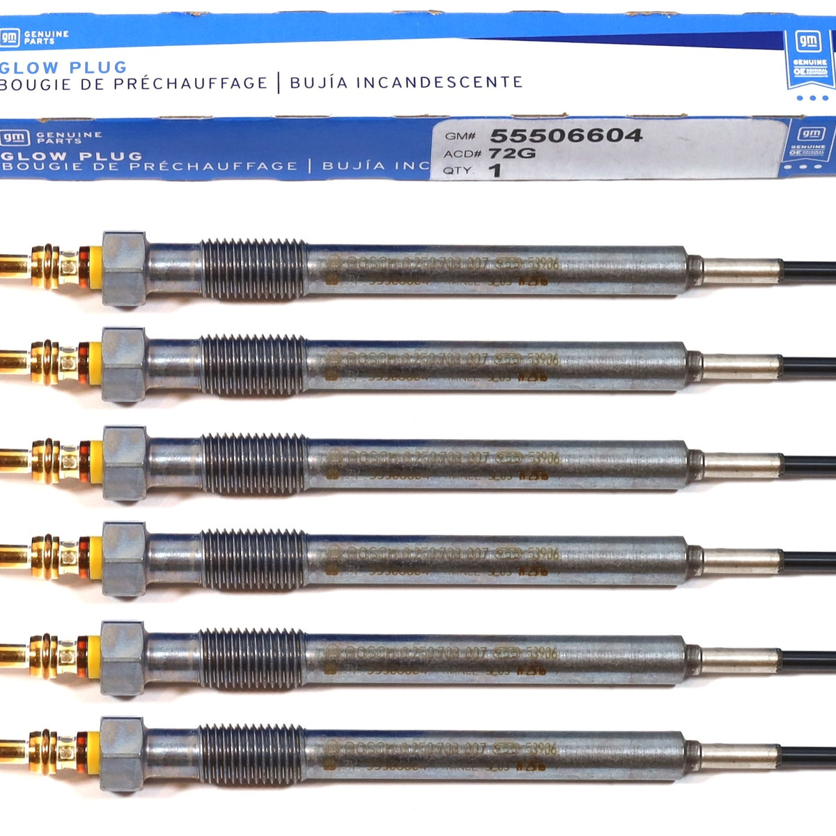 Set of 6 Genuine GM 72G / 55506604 Glow Plugs Fits 2023–2025 3.0L LZ0 ...