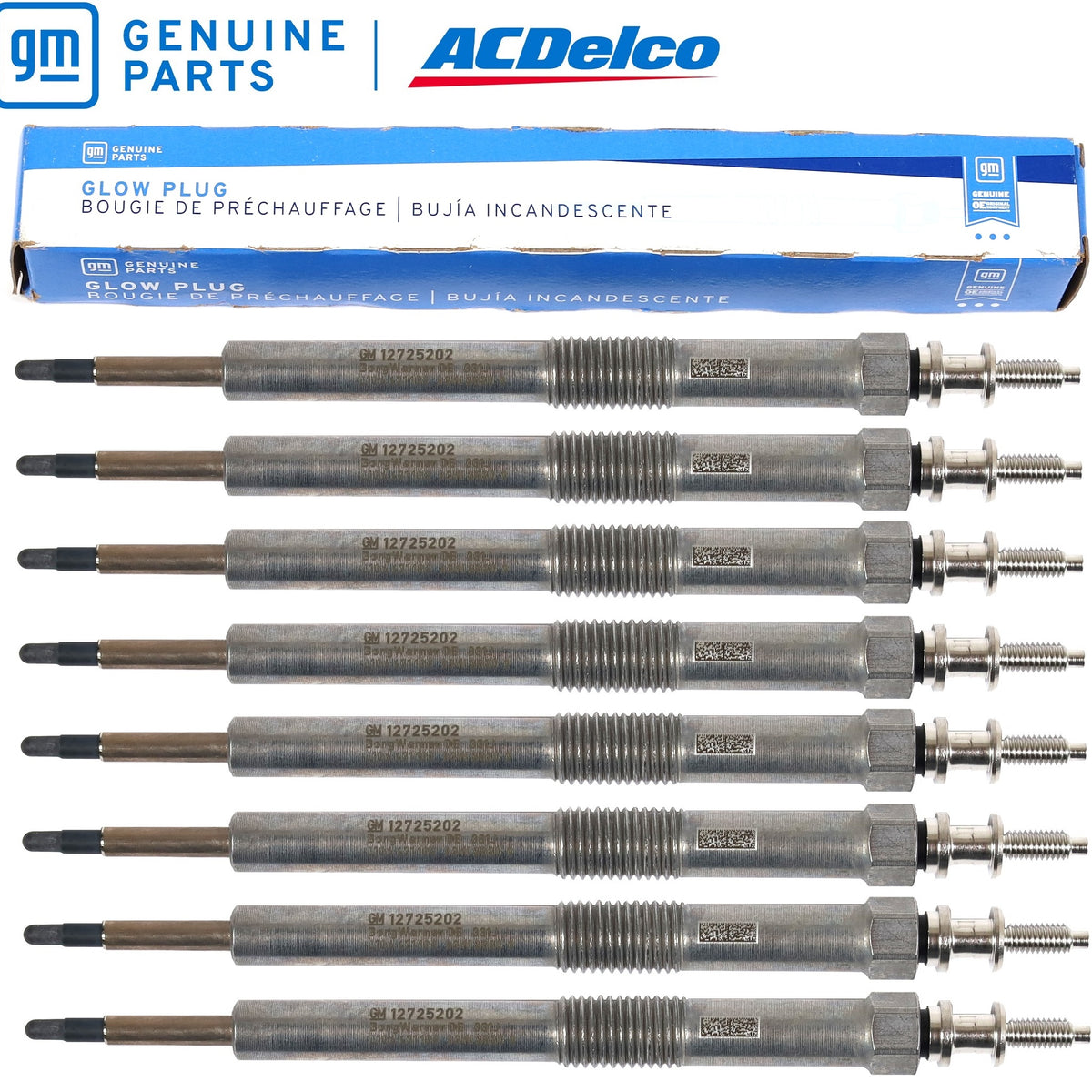 Set of 8 OEM GM 68G / 12725202 Diesel Glow Plug 17-23 Chevy GMC L5P Du ...